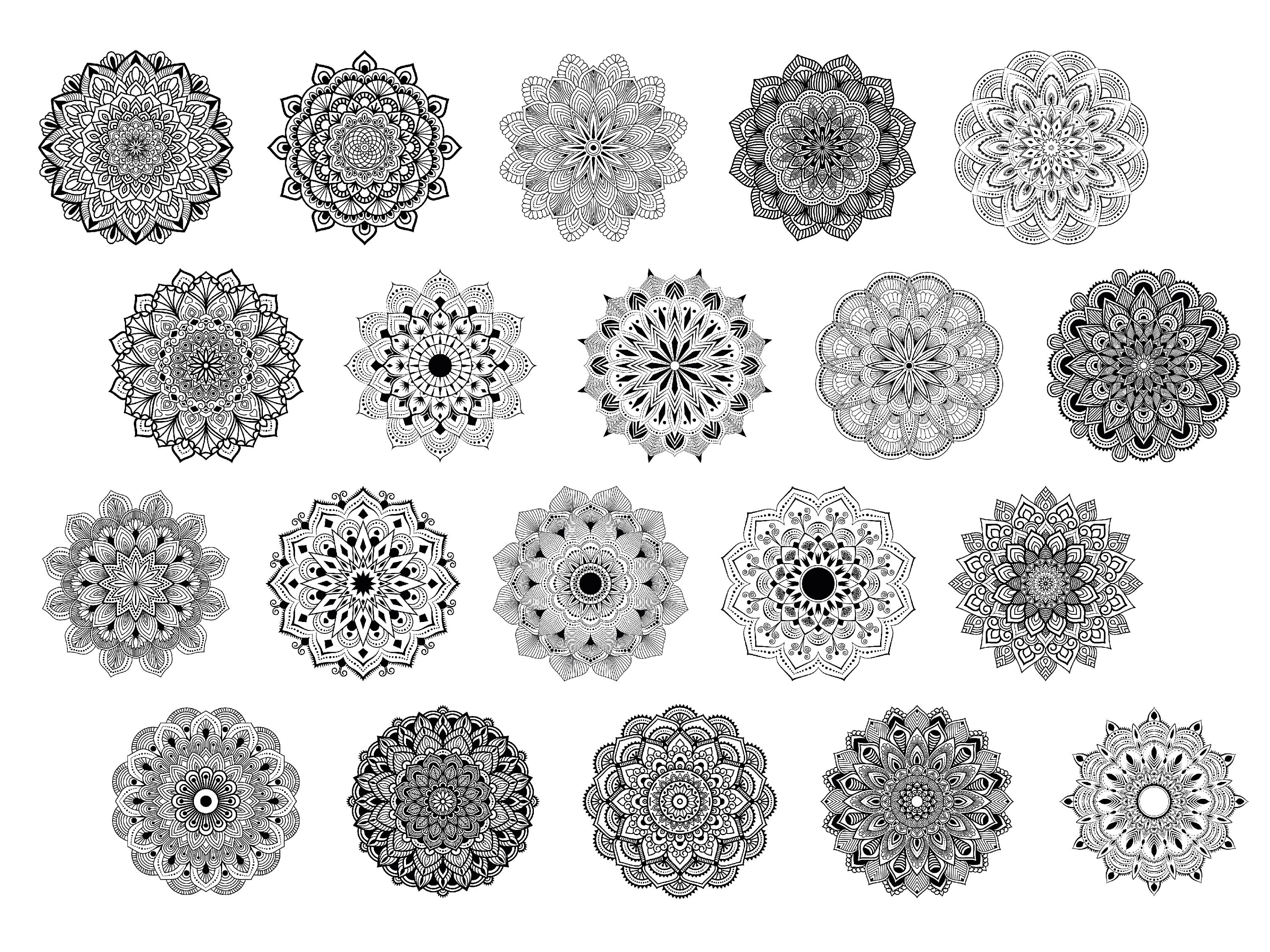 Huge Mandala SVG Bundle! Zentangle Art Bundle. Geometric Patterns for ...