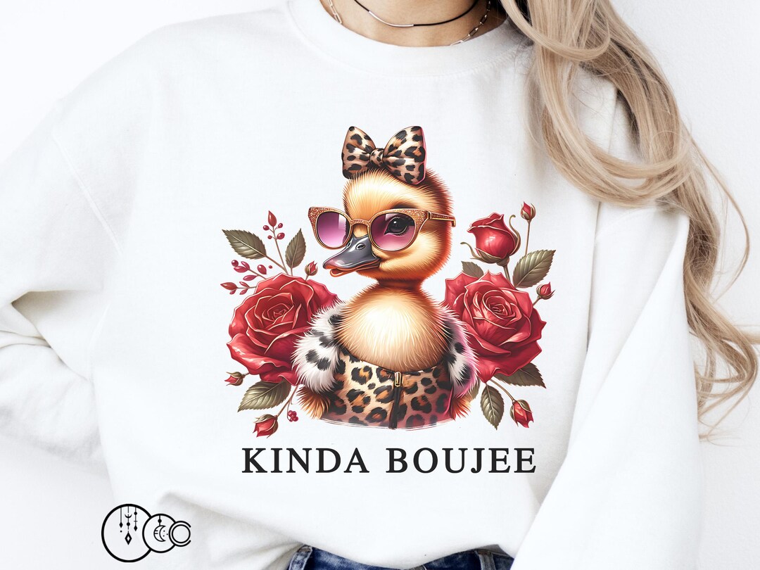 Kinda Boujee Png, Funny Baby Duck PNG, Sassy Leopard Print Sublimation ...