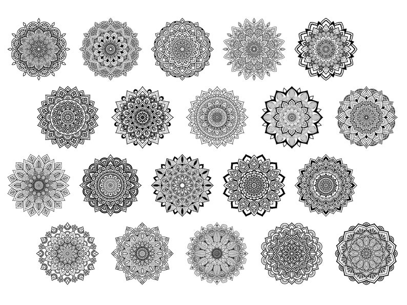 Huge Mandala SVG Bundle! Zentangle Art Bundle. Geometric Patterns for ...
