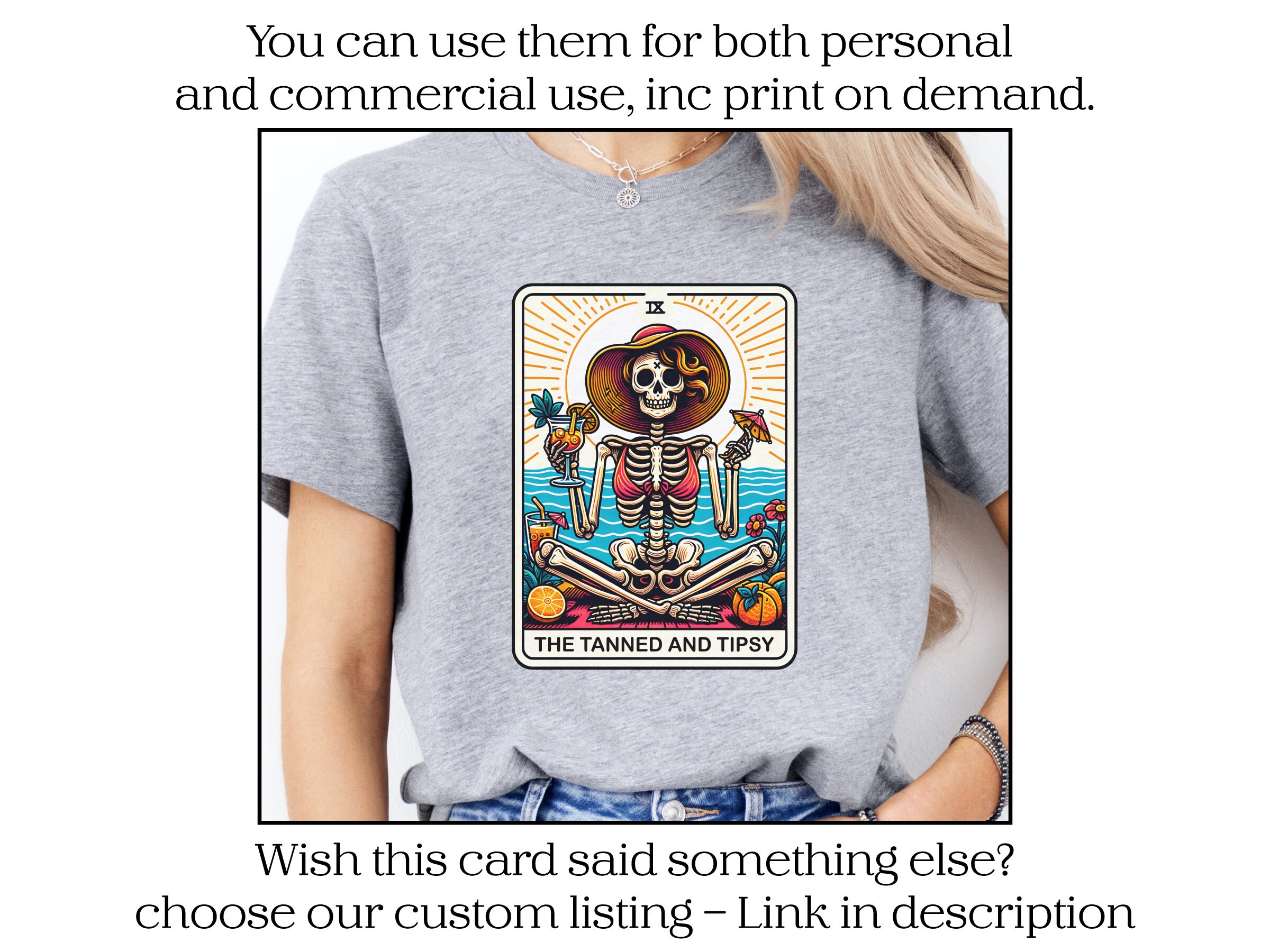 Tanned Tipsy Skeleton Tarot Card PNG, Summer Vibes (digital Only) - Etsy
