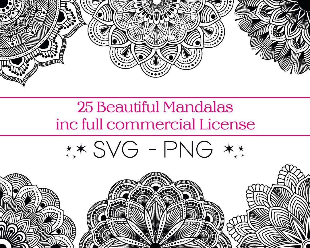 25 SVG PNG Mandalas Bundle. Intricate Designs for Sublimations ...