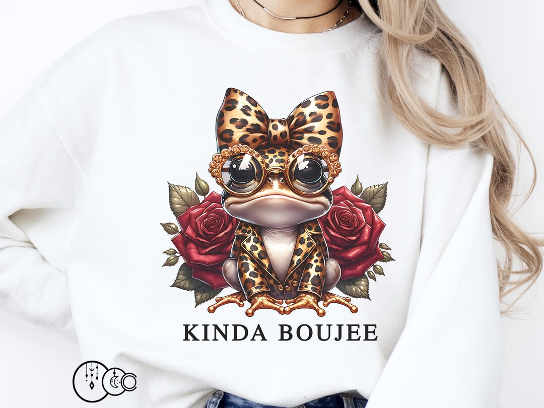 Kinda Boujee Png, Funny Baby Frog PNG, Funny Mom Sublimation Design ...