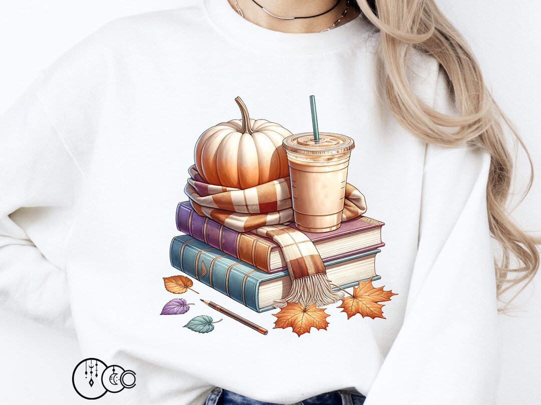 Bookish Fall Coffee Pumpkin PNG, Fall Vibes Png, Pumpkin Spice PNG ...
