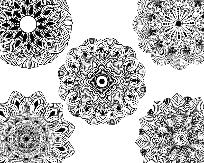 25 SVG PNG Mandalas Bundle. Intricate Designs for - Etsy