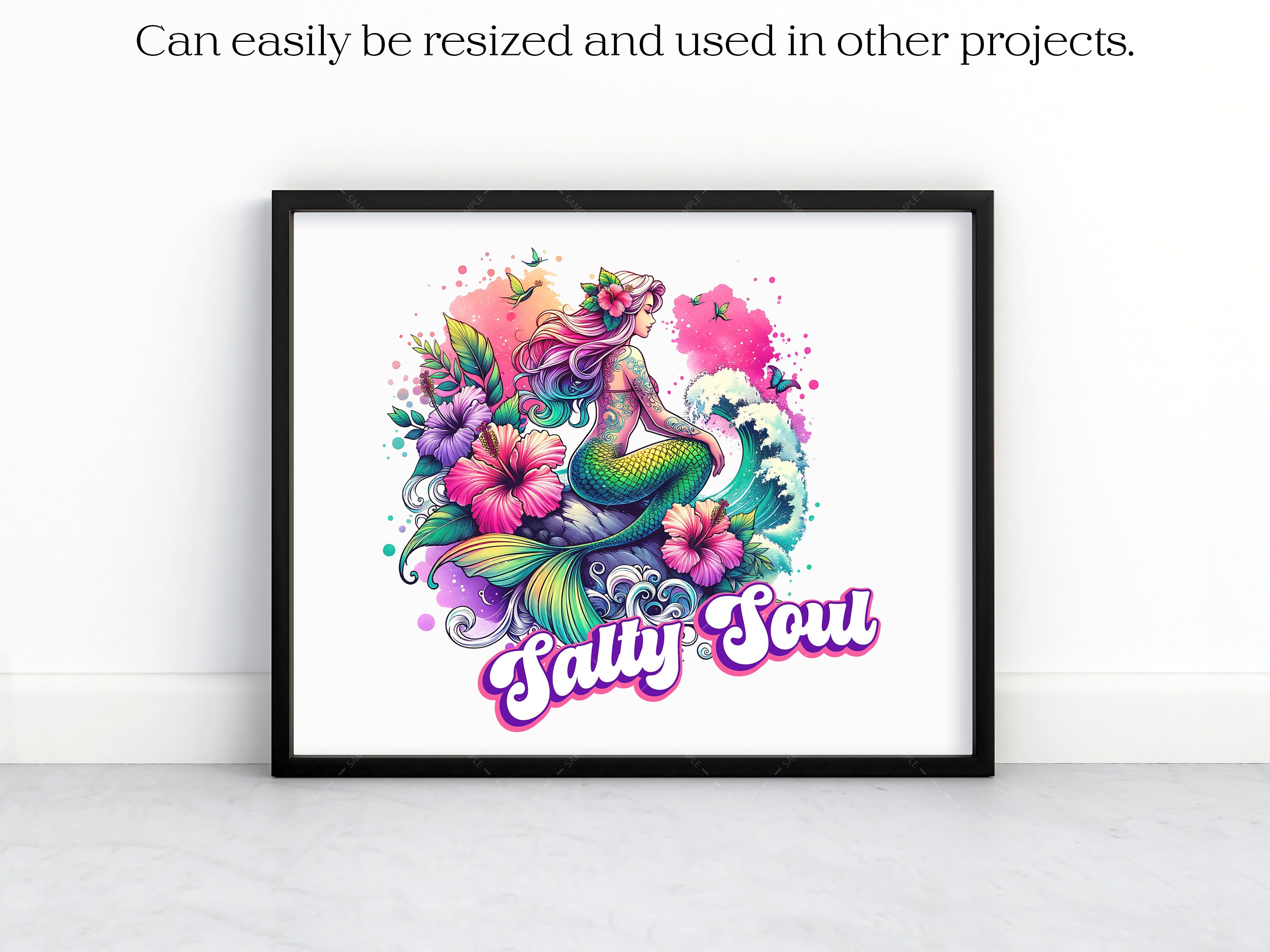 Salty Soul Mermaid PNG, Funny Sassy Quote (digital Only) - Etsy