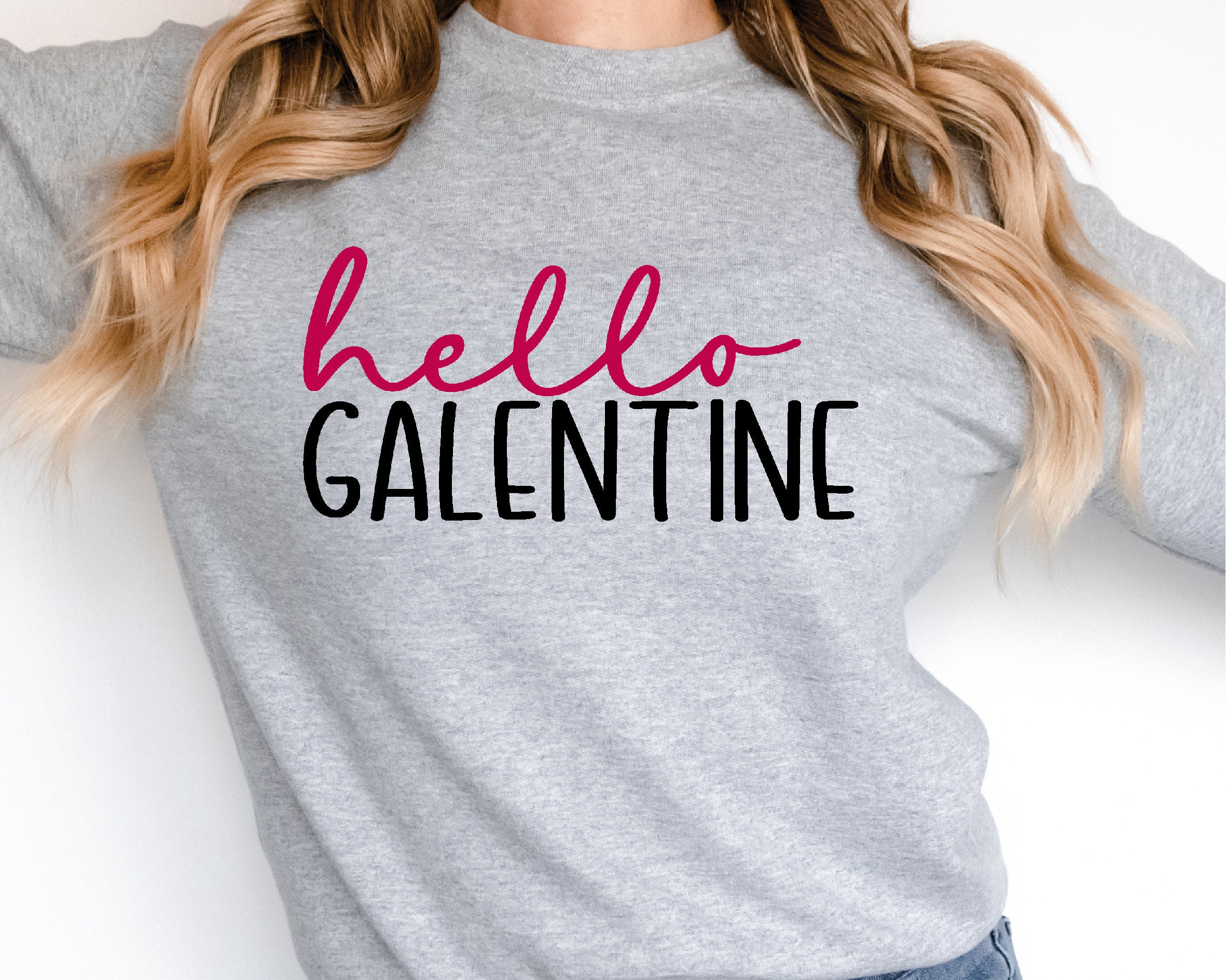 Hello Galentine Pink & Black SVG, PNG. Ideal for Cutting Machines ...