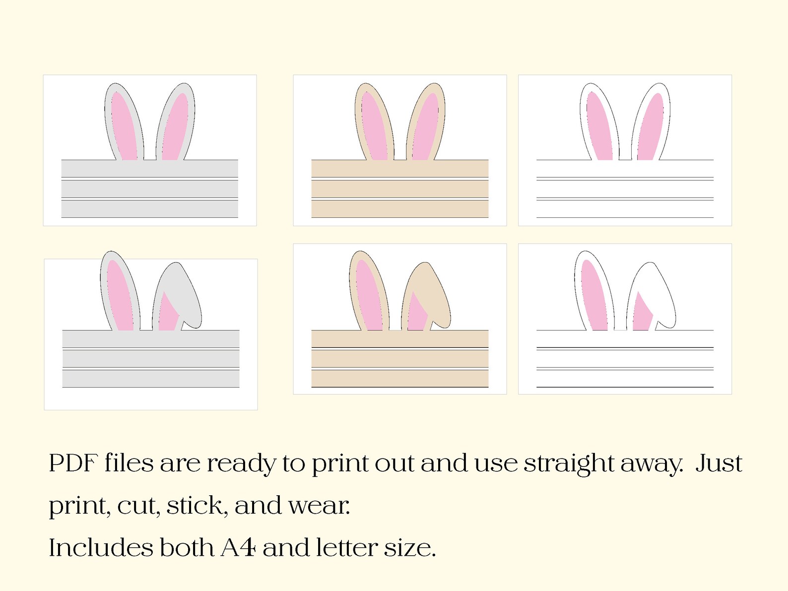 SVG Easter Bunny Crown Bundle, PNG Kids Party Hats for Easter, Ideal ...