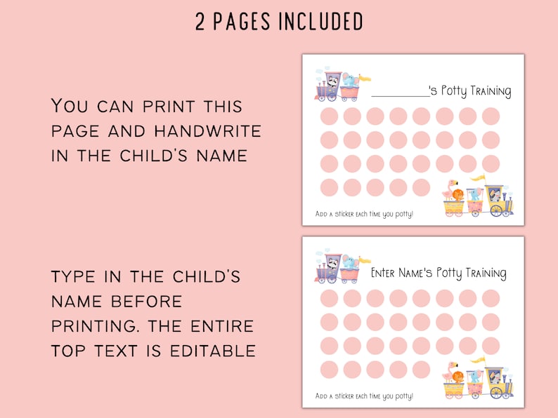 Train Potty Training Chart Printable Customizable, Potty Chart for ...