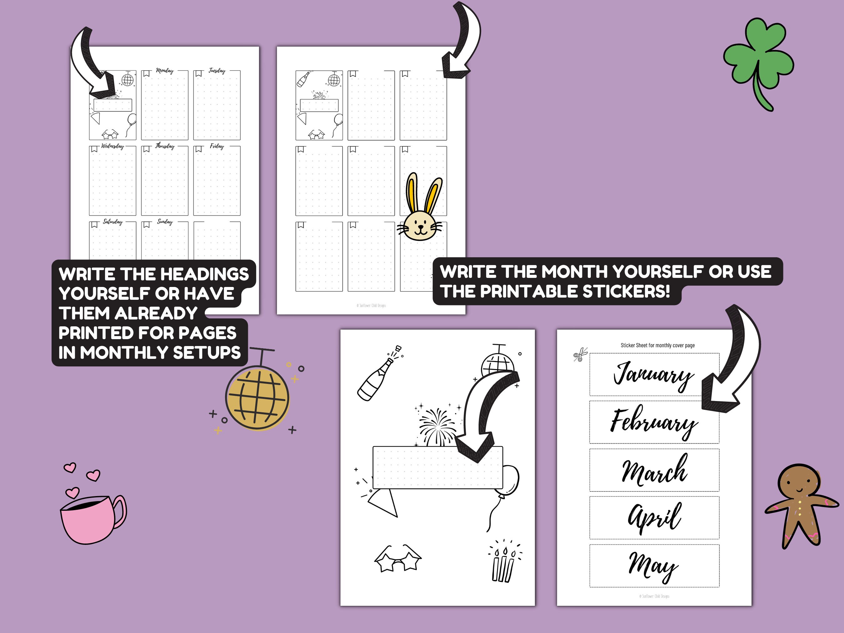 Premade Journal, With Doodles, Full Year Undated Planner PDF Instant ...