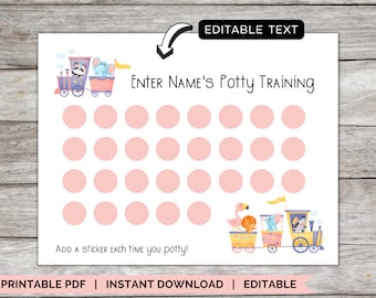 Pink Potty Training Sticker Chart - Etsy