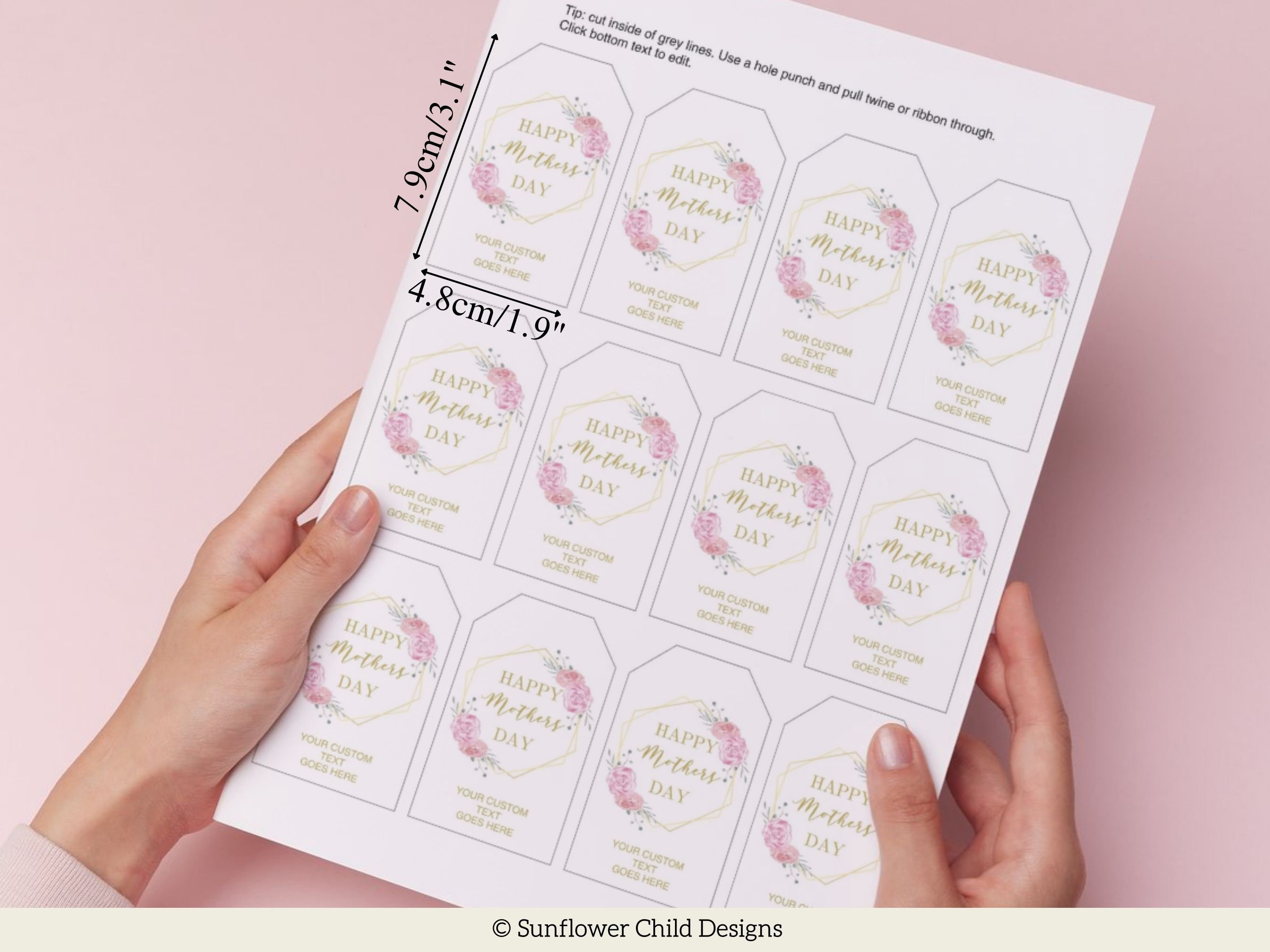 Editable Happy Mothers Day Gift Tags | Printable | Florals | Custom ...