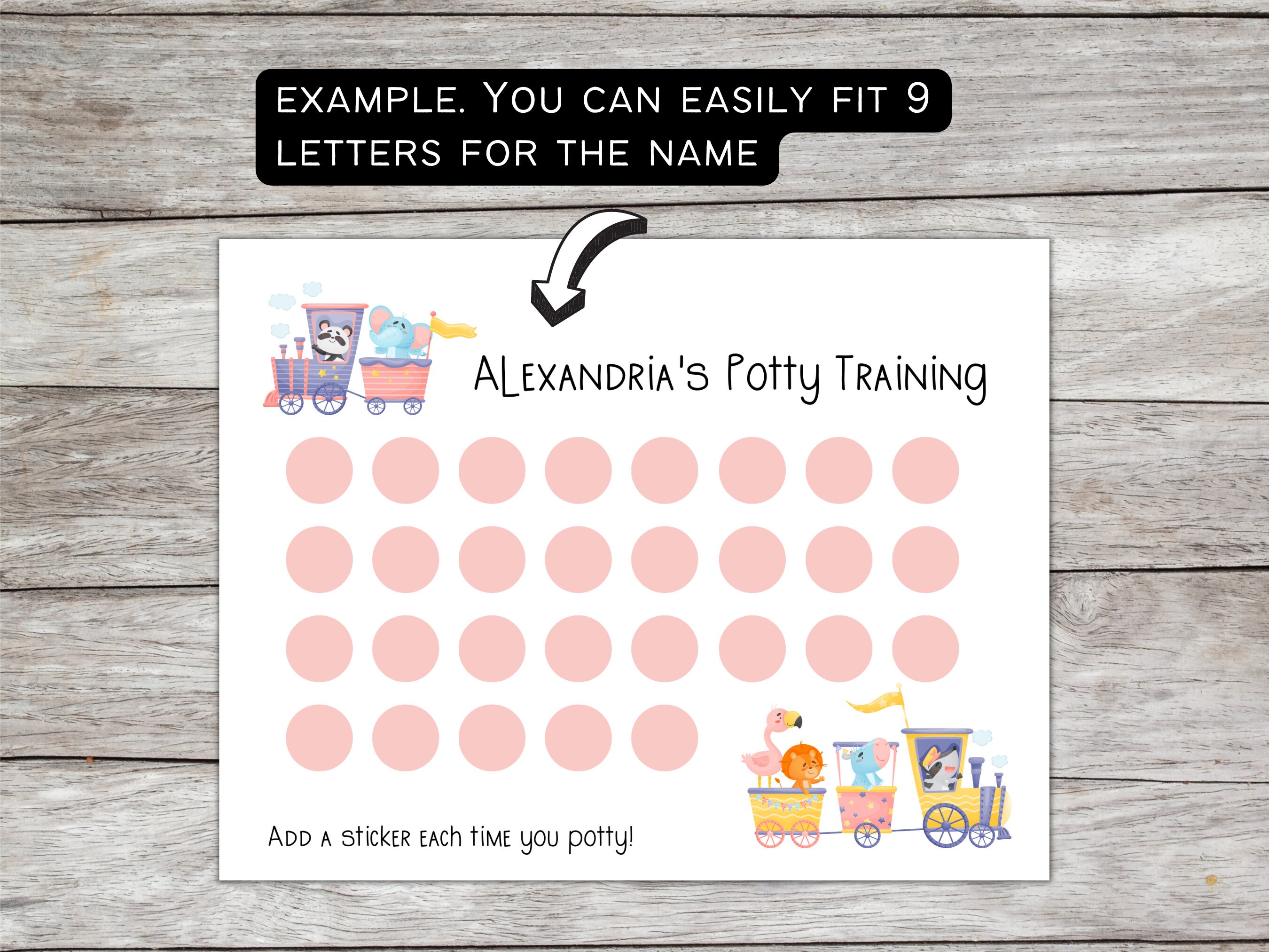 Train Potty Training Chart Printable Customizable, Potty Chart for ...