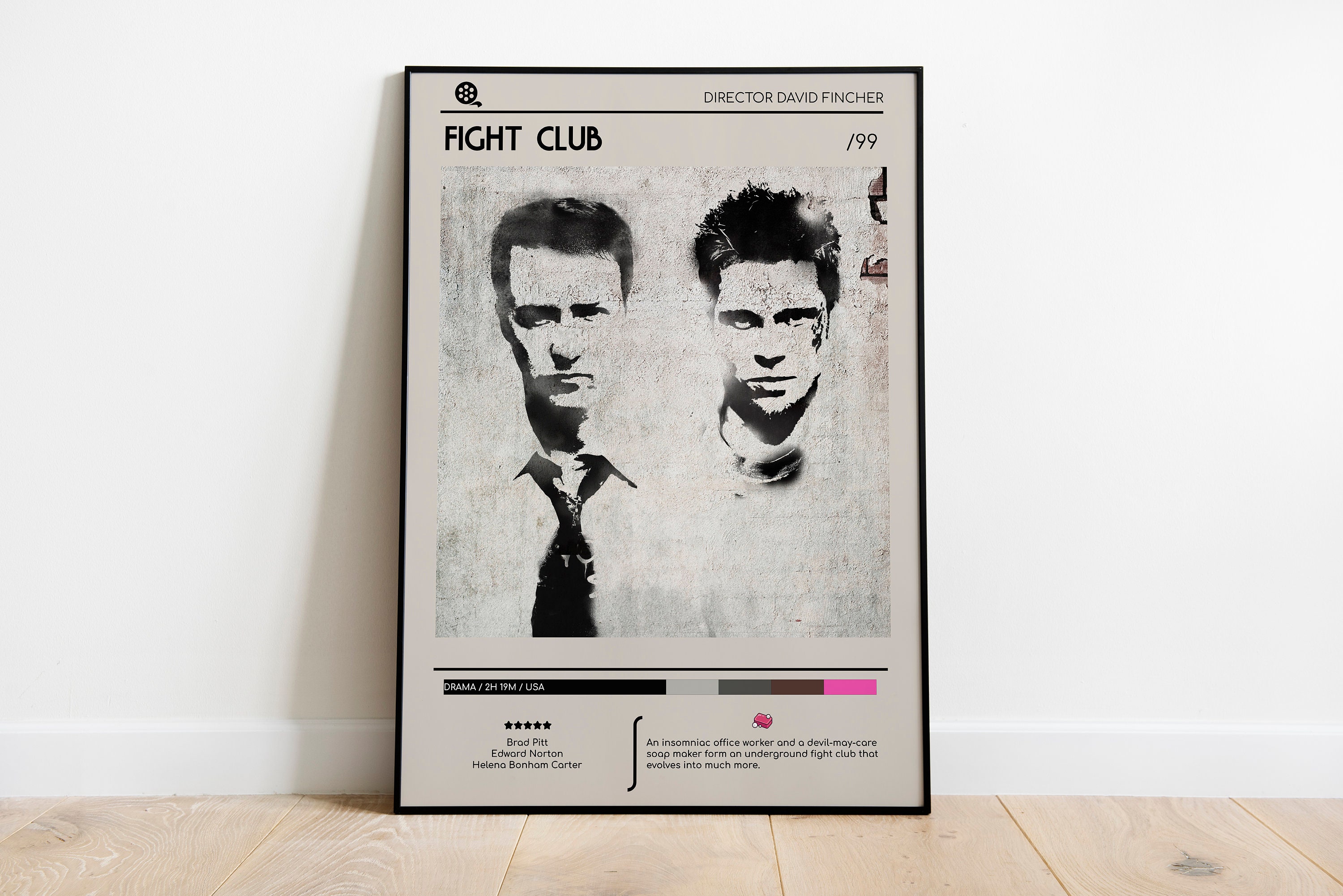 Fight Club / David Fincher / Fight Club Poster / Brad Pitt Poster ...