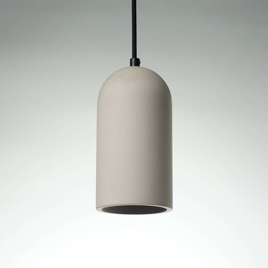 Pendant Minimalist Round Concrete Lamp, Raw Concrete Cylinder Lighting ...