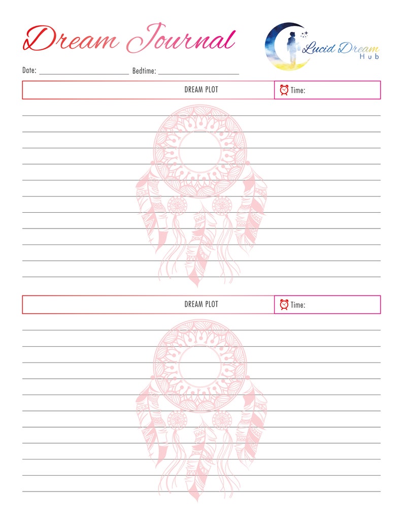 Dream Journal, Printable PDF, 3 Pages, Dream Interpretation Log - Etsy