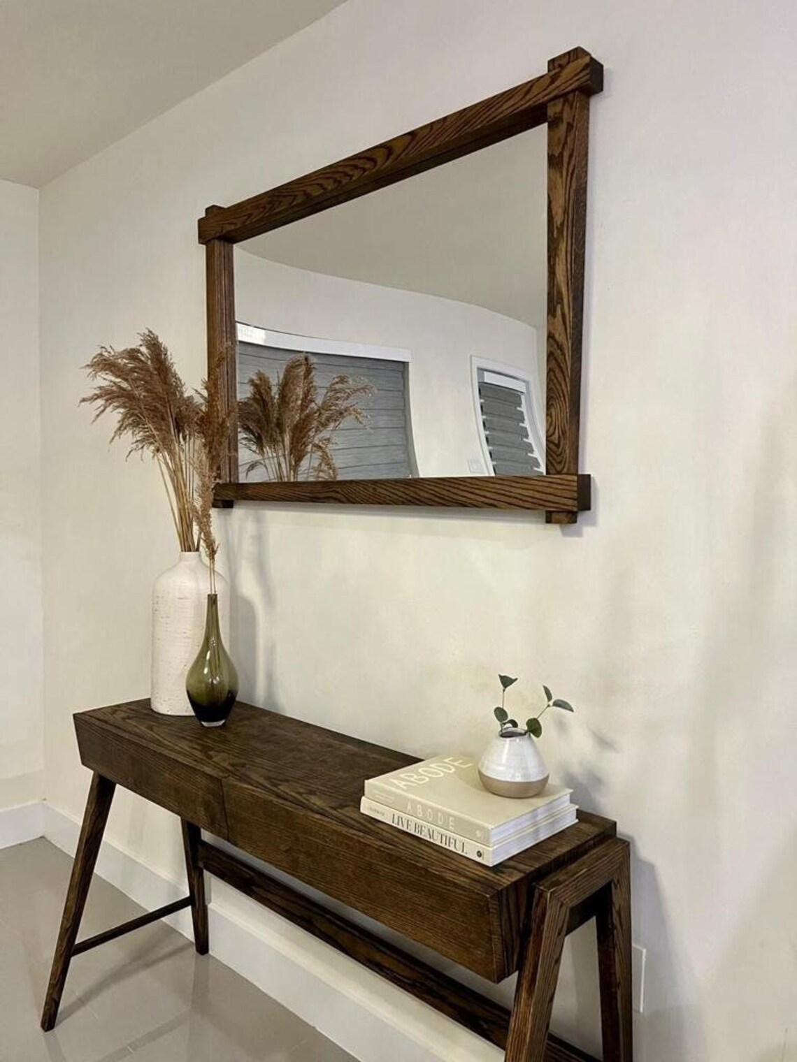 Handmade Minimal - Modern Solid Wood [rustic Oak/ Walnut] Console Table ...