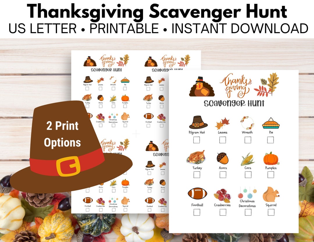 Thanksgiving Scavenger Hunt Printable Thanksgiving - Etsy