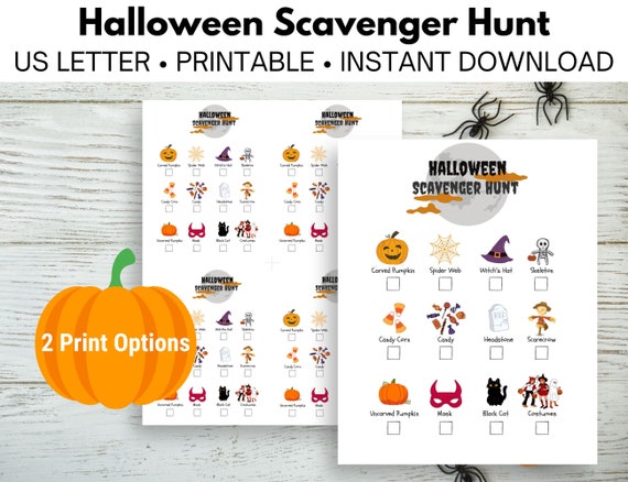 Halloween Scavenger Hunt Printable Halloween Scavenger Hunt - Etsy