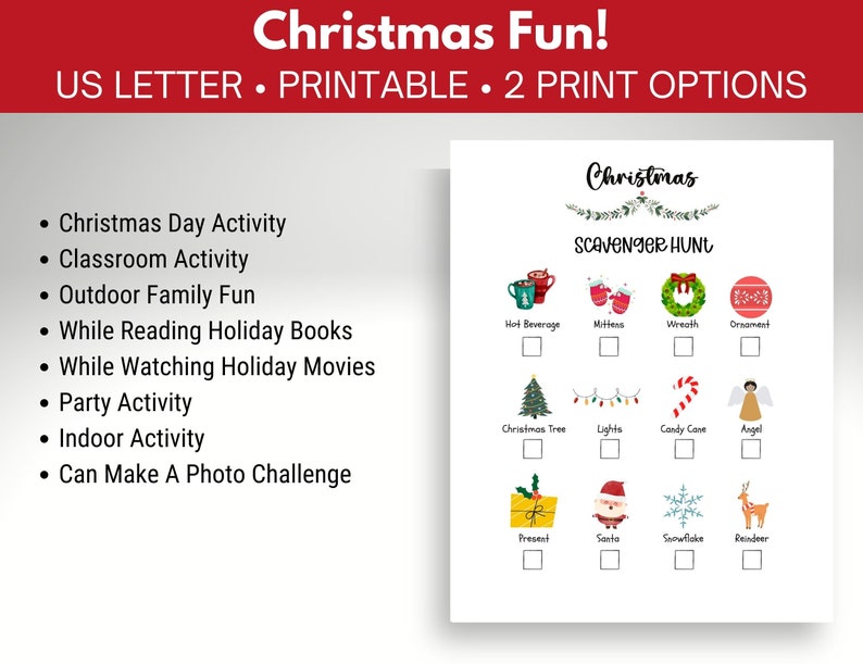 Christmas Scavenger Hunt Printable | Kids Christmas Activities ...