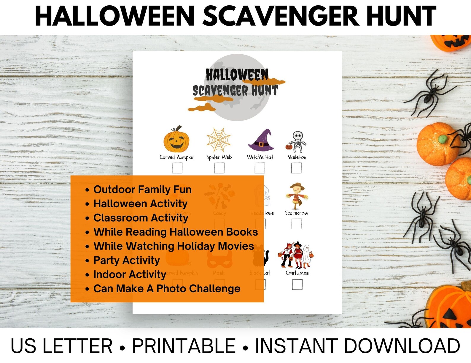 Halloween Scavenger Hunt Printable Halloween Scavenger Hunt - Etsy