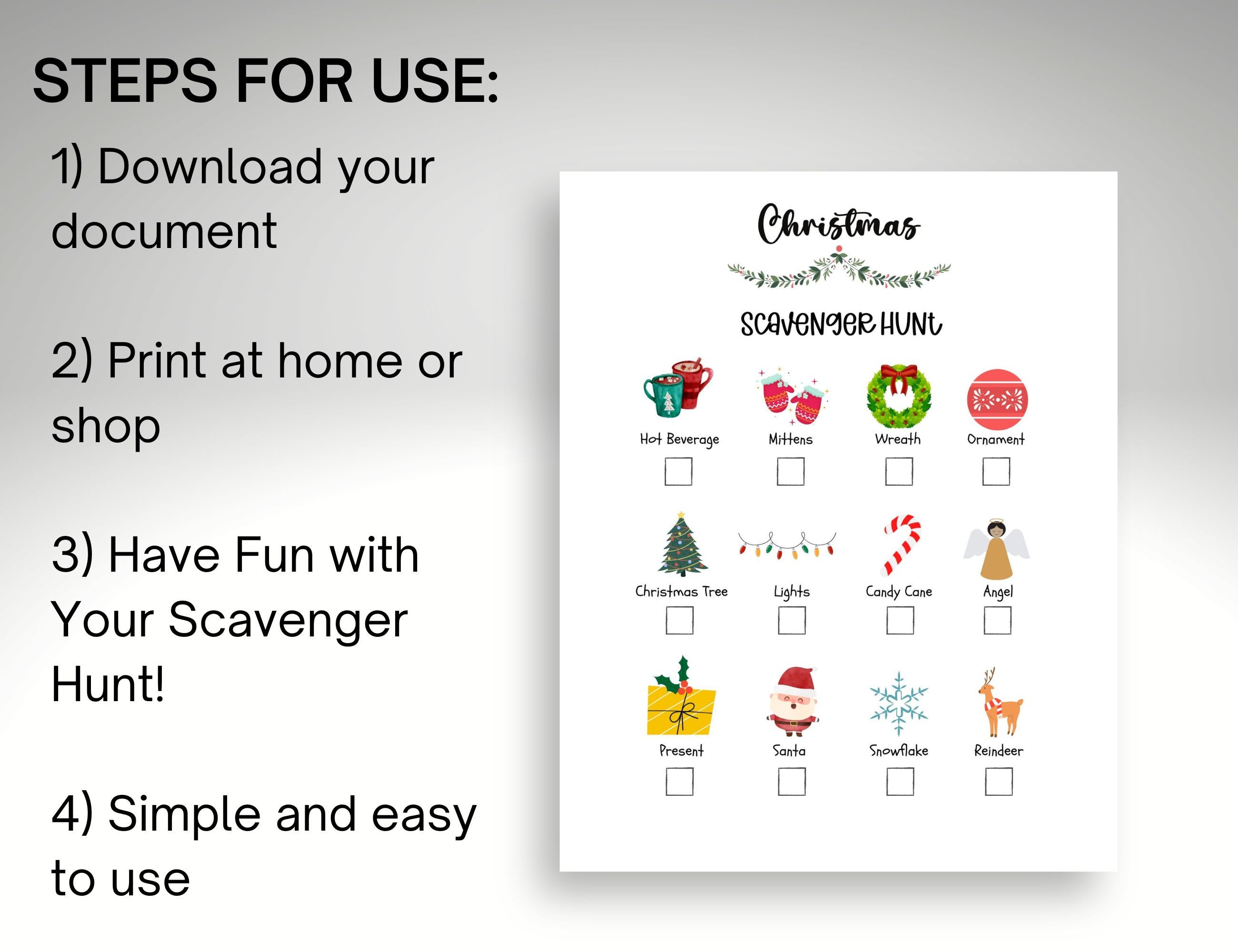 Christmas Scavenger Hunt Printable | Kids Christmas Activities ...