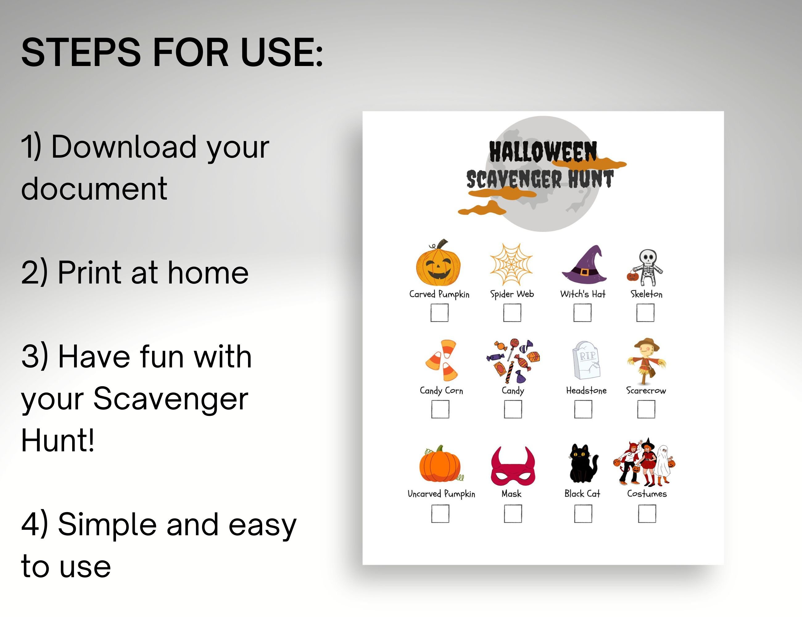 Halloween Scavenger Hunt Printable | Halloween Scavenger Hunt for Kids ...