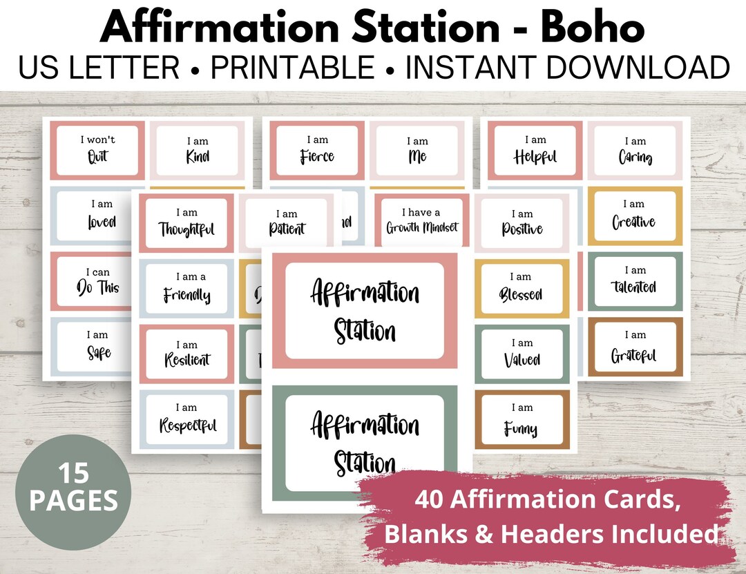 Affirmation Station | Affirmation Cards Printable | Affirmation Cards ...