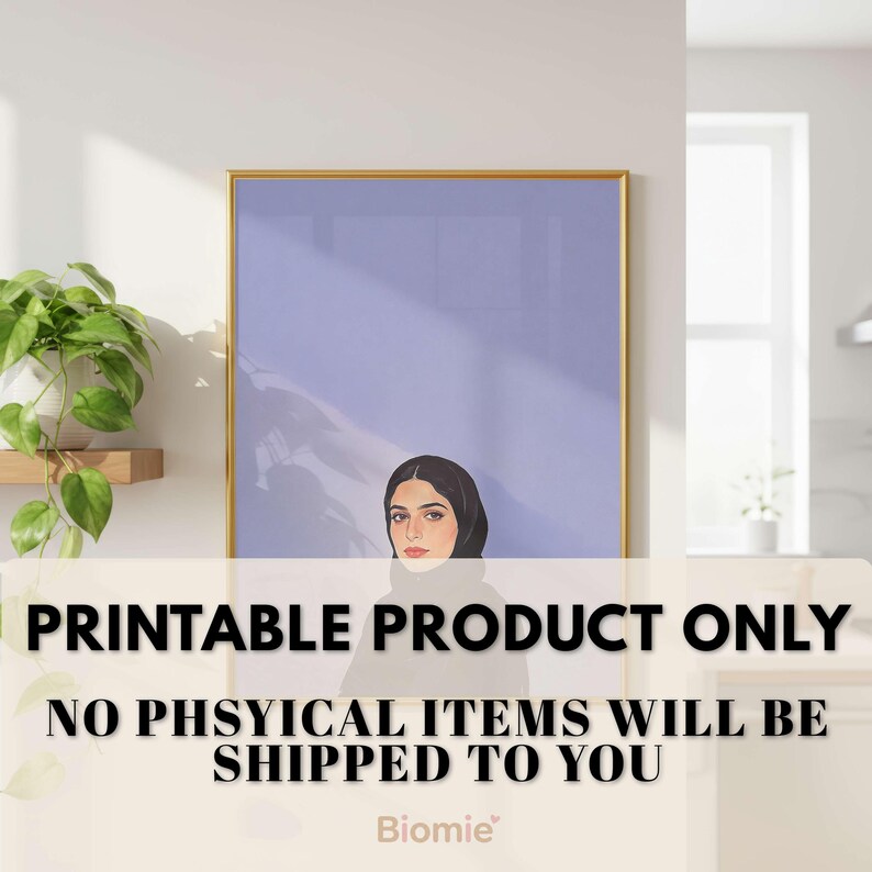 Painterly Hijab Portrait Printable Art | Periwinkle Pastel Printable ...