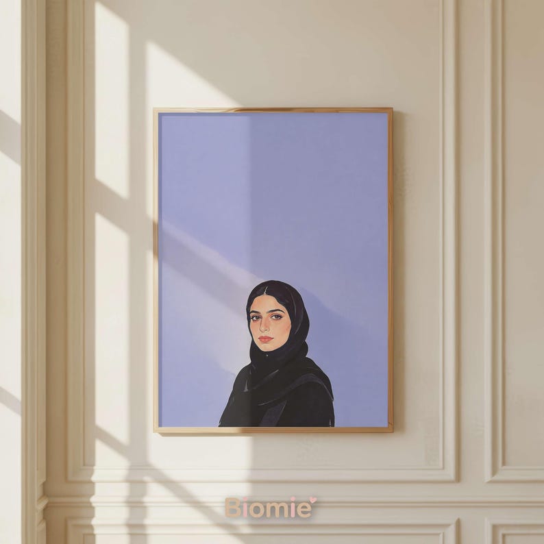 Painterly Hijab Portrait Printable Art | Periwinkle Pastel Printable ...