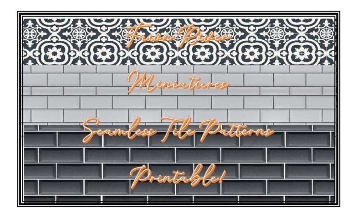 PDF Printable Dollhouse Tiles 1:12 Scale - Etsy