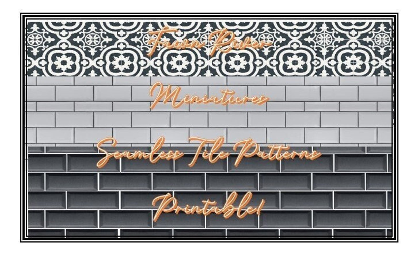 PDF Printable Dollhouse Tiles 1:12 Scale - Etsy