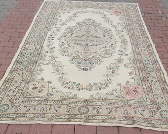 7x10 Antique Vintage Handmade Turkish Rug Boho Home Decor Rug Modern ...