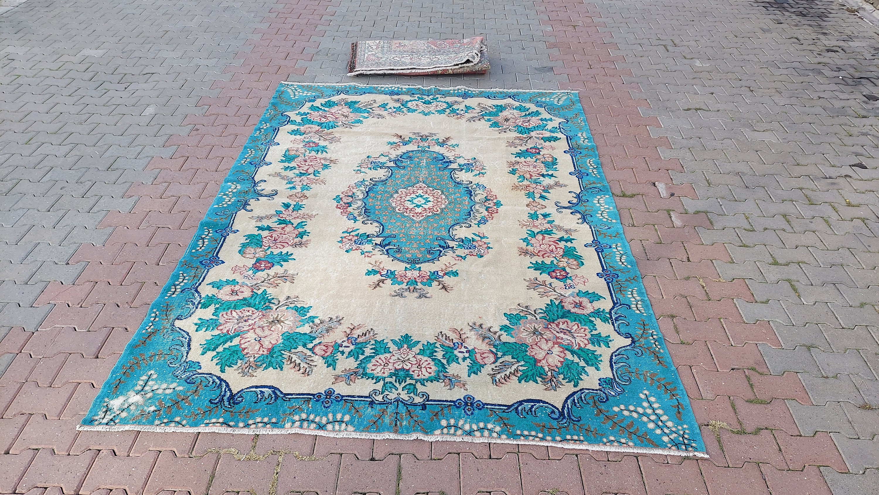 Magnificently Beautiful Oriental Floral Handmade Vintage Rug 7x10 ...