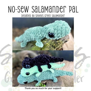 NO-SEW Salamander Pal Crochet PATTERN | No-sew Crochet Pattern | No Sew ...