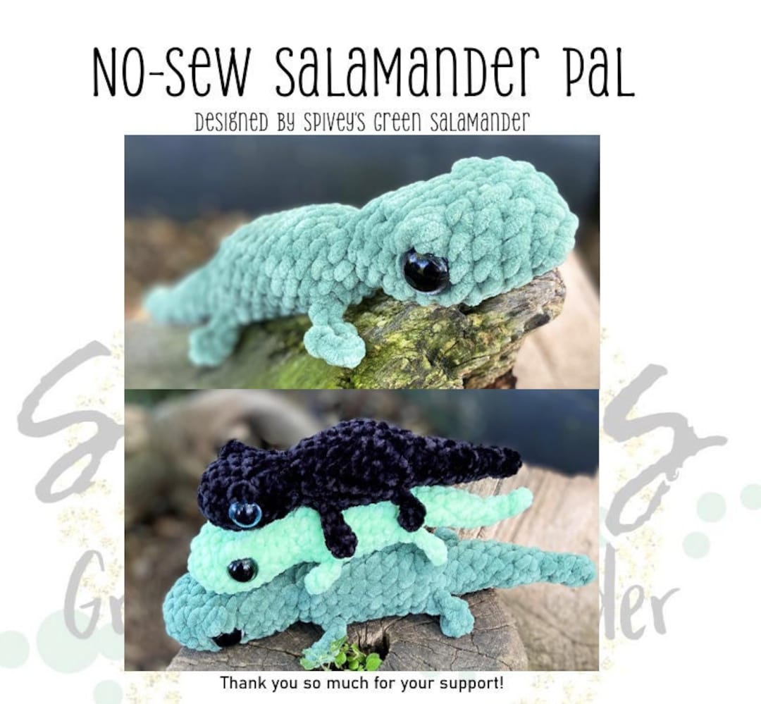 NO-SEW Salamander Pal Crochet PATTERN | No-sew Crochet Pattern | No Sew ...