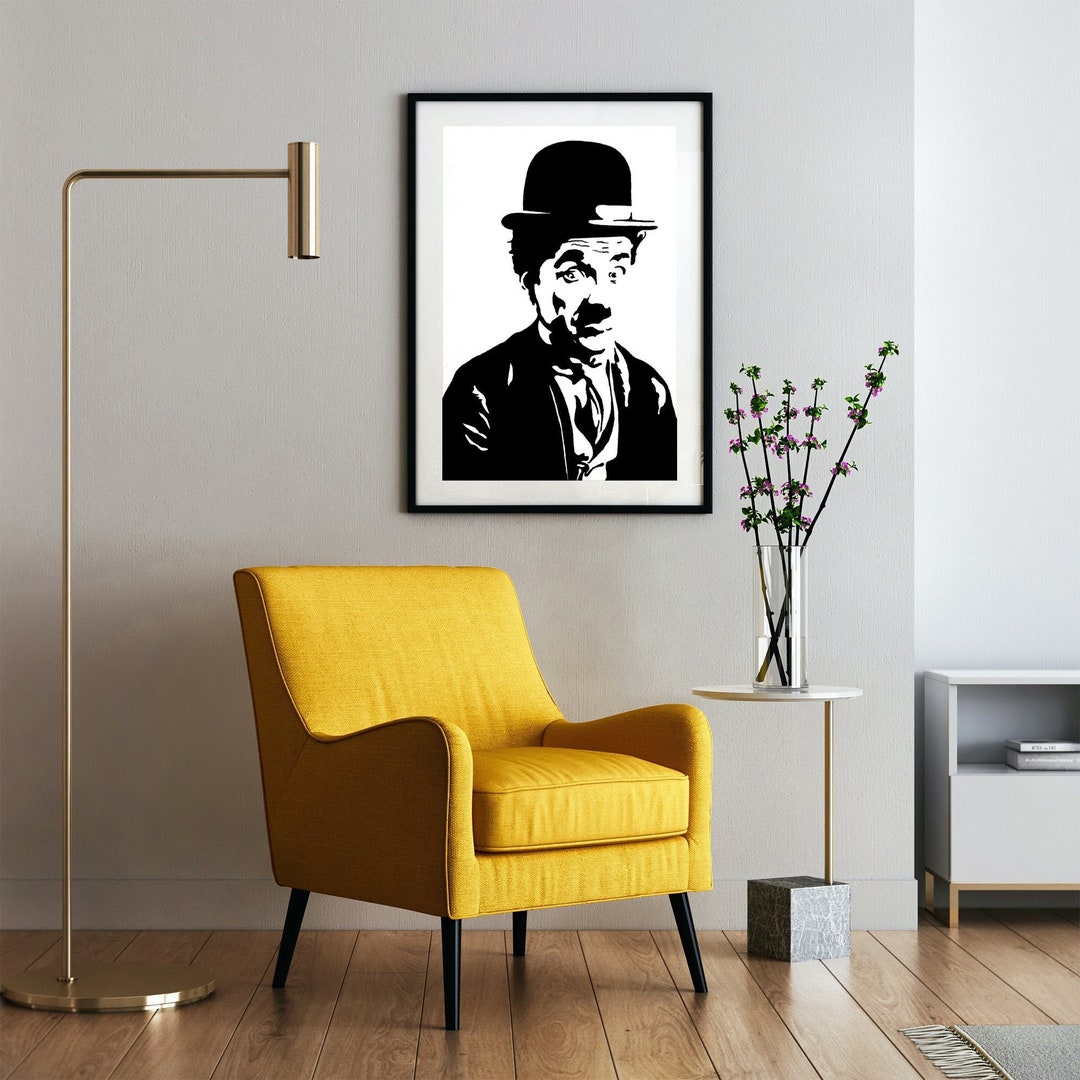 Charlie Chaplin Hand Drawn Sketch, Custom Illustration, New Home Gift ...