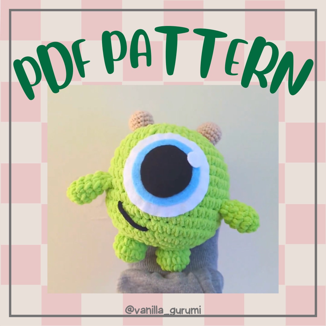 Mike Wazowski Crochet PDF Pattern / Montersinc Pattern / Patrón ...