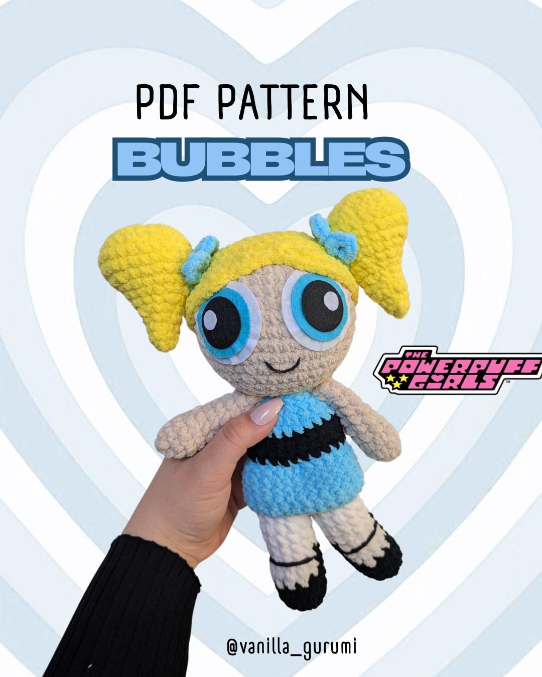 Bubbles PDF Pattern / Amigurumi Powerpuff Girls / Crochet Pattern ...
