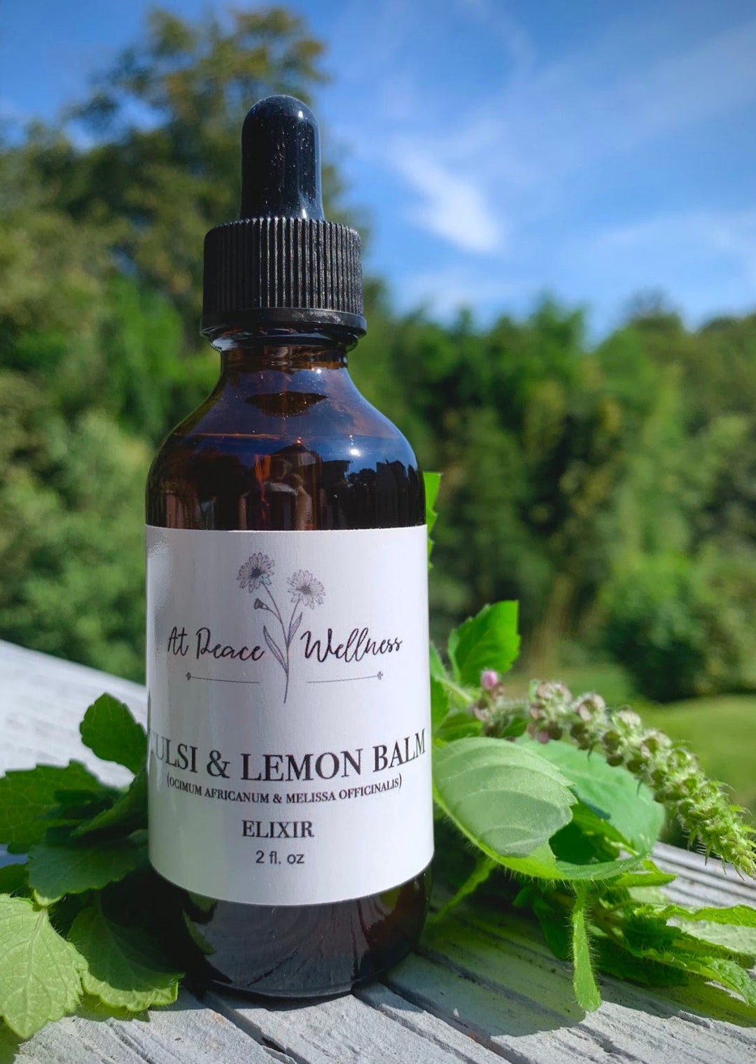 Tulsi & Lemon Balm Elixir, Ocimum Africanum and Melissa Officinalis ...