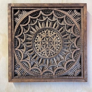 MANDALA WALL ART – Sacred Geometry Art – 3D Wood Wall Art – Wood Wall ...