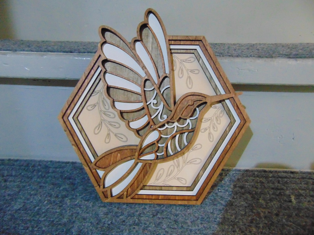 Wooden Hummingbird Art – 5 Layered Hummingbird Wall Art – Wooden ...