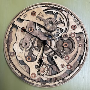 Boho Clock – Unique Wall Clock – 9 Layered Wooden Clock – Wood Gear ...