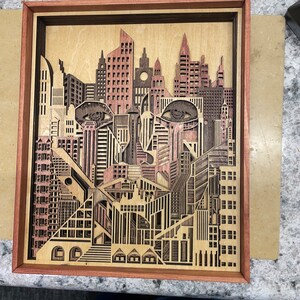 Wooden City Scape Art – Metro Eyes Art – Skyline Wall Art – City Wall ...