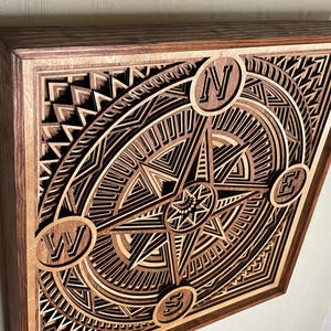 Compass Wall Art – 9 Layered Compass Mandala – Laser Cut Compass ...