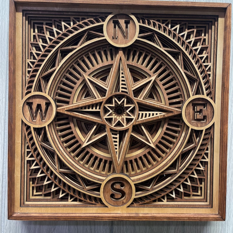 Wooden Compass Wall Art - Etsy