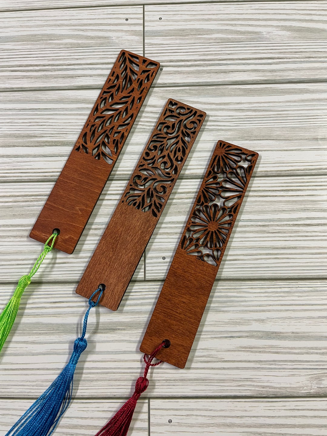 Unique Wooden Bookmark – Handmade Bookmark With Tassel – Cute Flower ...