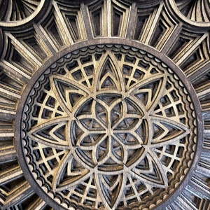 MANDALA WALL ART – Sacred Geometry Art – 3D Wood Wall Art – Wood Wall ...