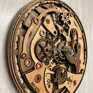 Boho Clock – Unique Wall Clock – 9 Layered Wooden Clock – Wood Gear ...