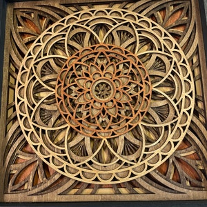 Mandala Wall Art. Layered Mandala Lasered Home Décor. Seven Layered ...