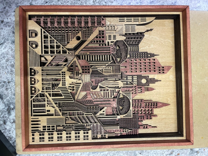 Wooden City Scape Art – Metro Eyes Art – Skyline Wall Art – City Wall ...